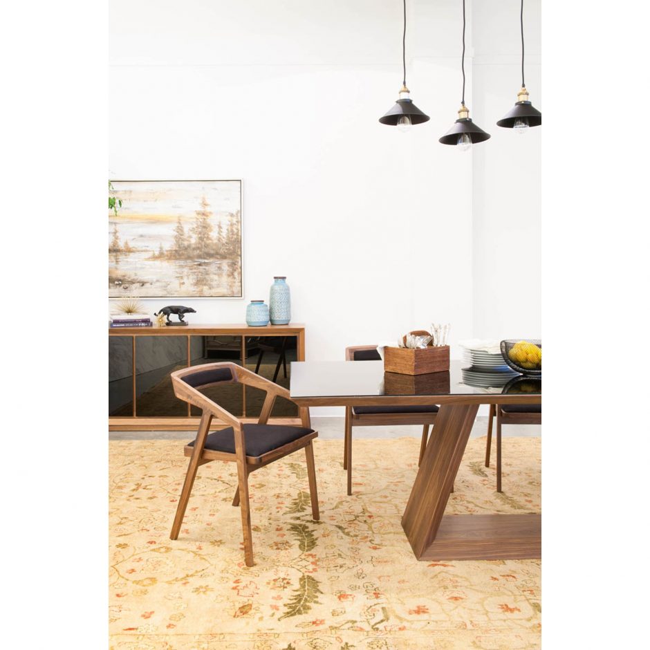Chloe Arm Chair Walnut- Black Leather – love, a wellbuilt lifestyle